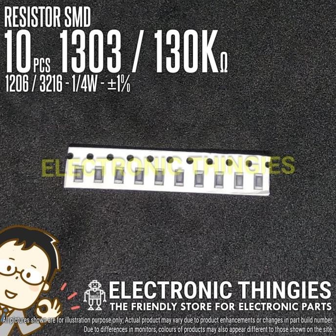 Jual (8) 10pcs 1206 1% 1303 RESISTOR 130K OHM 1/4W 3216 thingie43 ...