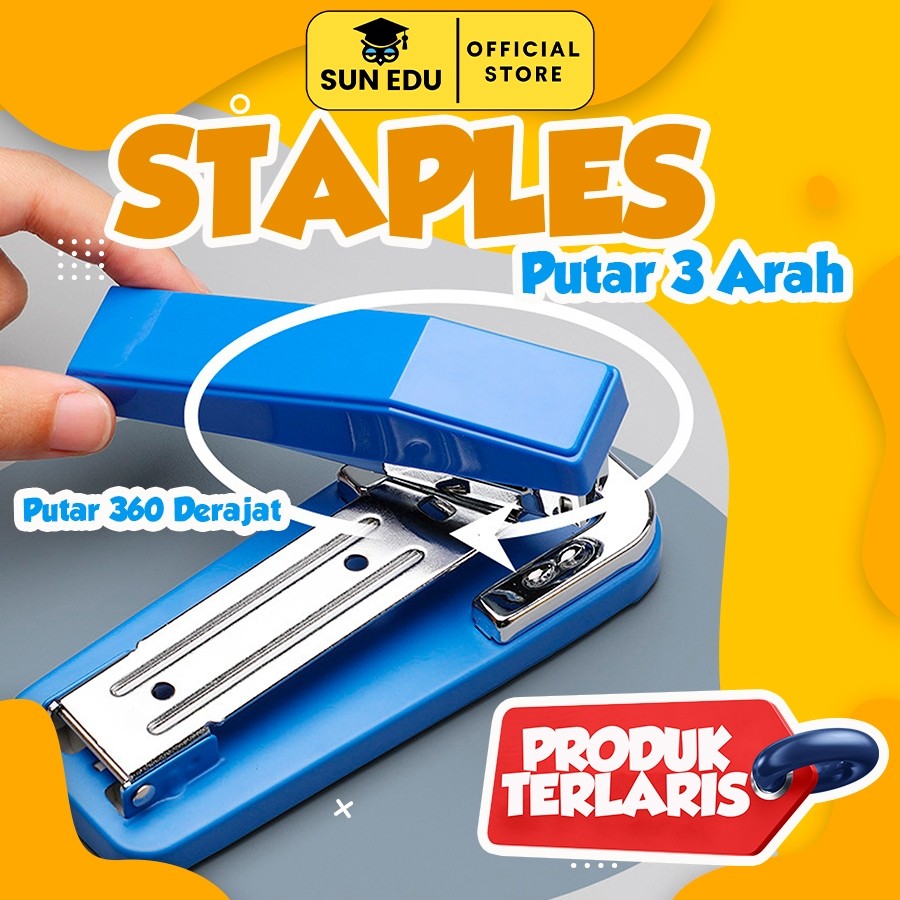Jual Triple Stapler stepler rotatable/ Staples meja putar 3 arah besar ...