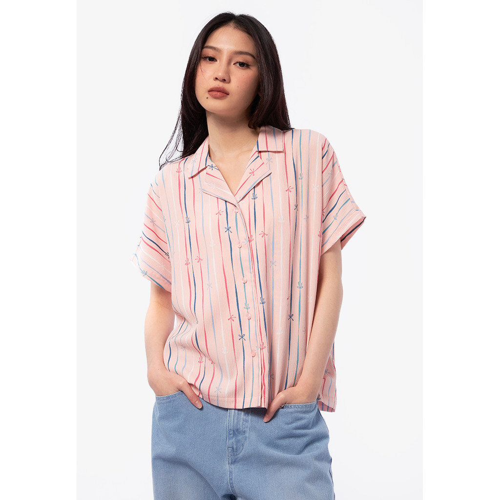 Jual COLORBOX Printed Notch Collar Shirt Multicolor | Shopee Indonesia
