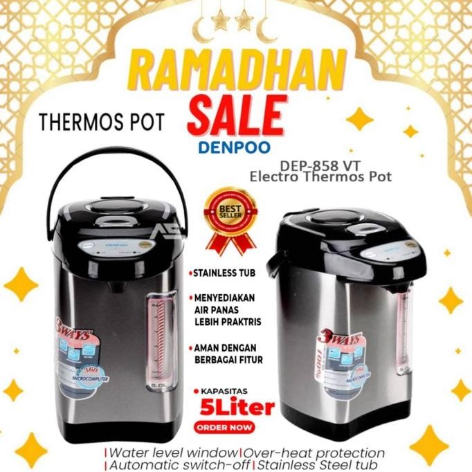 Jual Termos listrik Denpoo DEP 858 VT ( 5 LITER | Shopee Indonesia