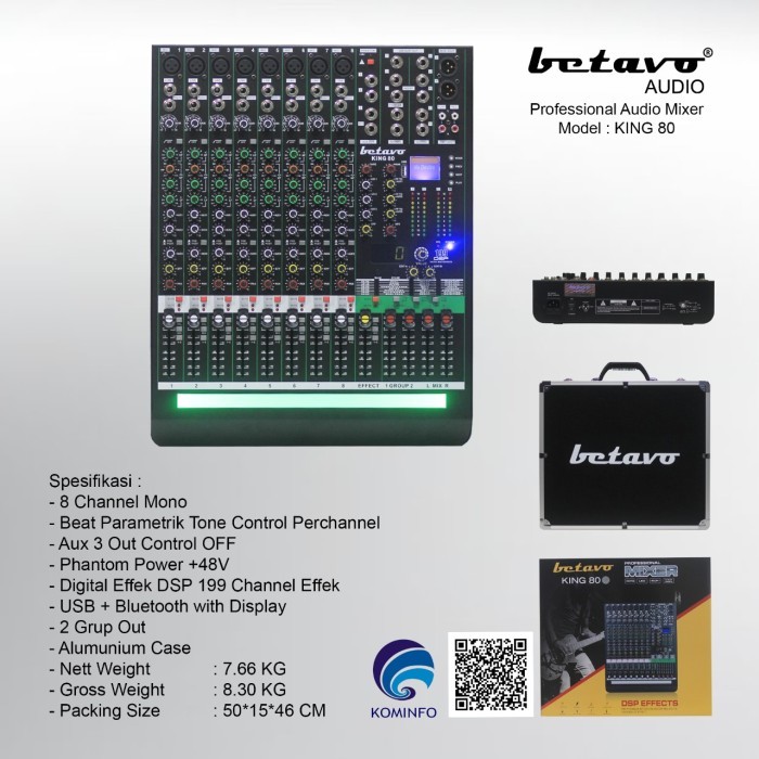 Jual Professional Audio Mixer Betavo KING 80 mixer 8 channel king80 ...