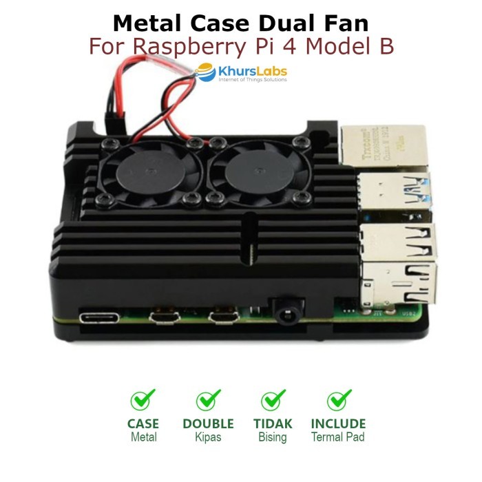 Jual Raspberry Pi 4 - Metal Case Double Fan Otr | Shopee Indonesia
