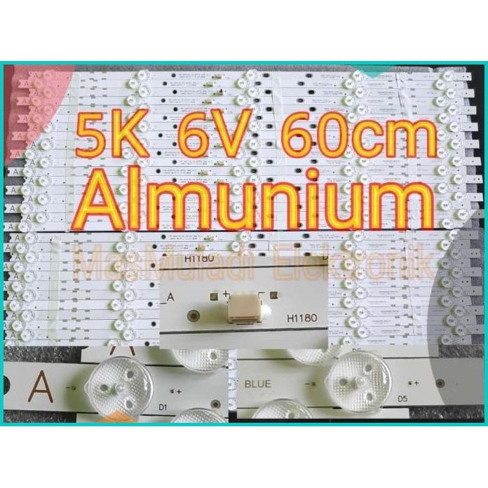 Jual BL 5K 6V 60cm Led Backlight Multi Universal 32 inchi 5 kancing 6 Volt | Shopee Indonesia