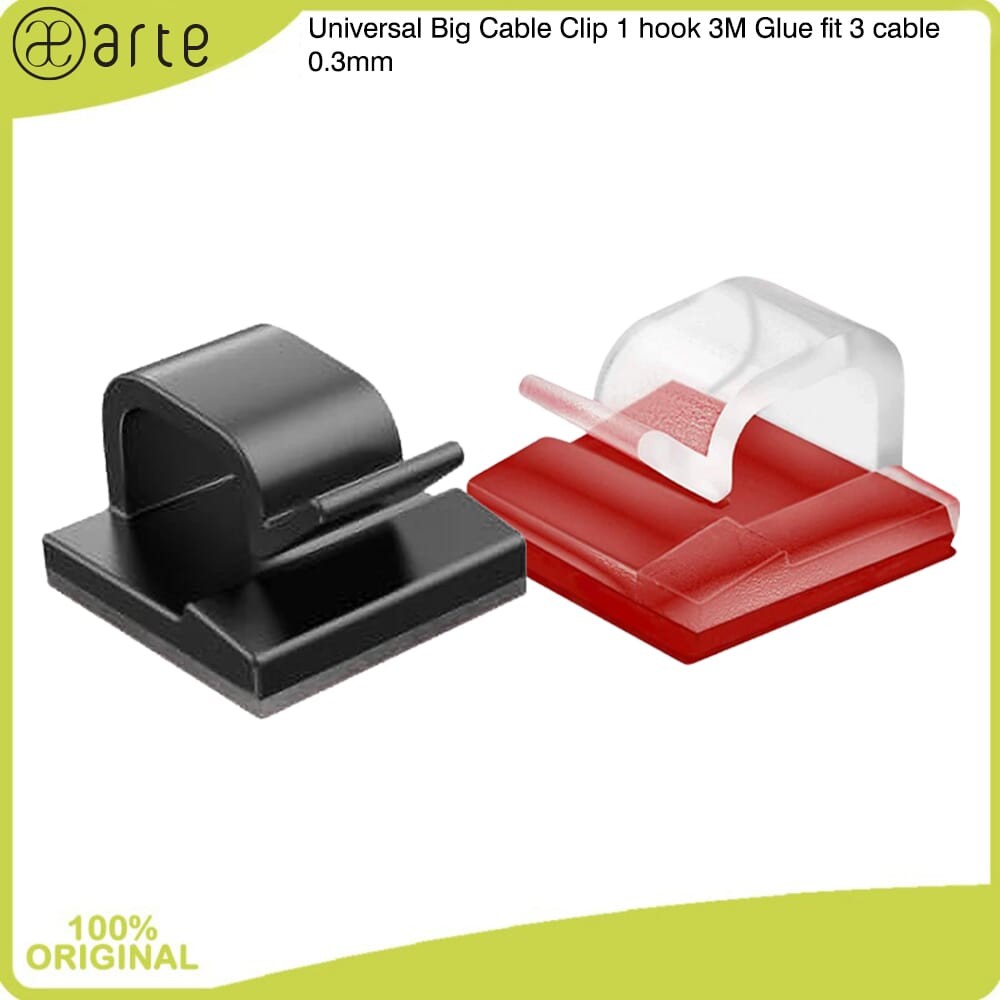 Jual Arte Klip Besar Big Cable Clip 1 hook Lem 3M Glue fit 3 cable 0 ...
