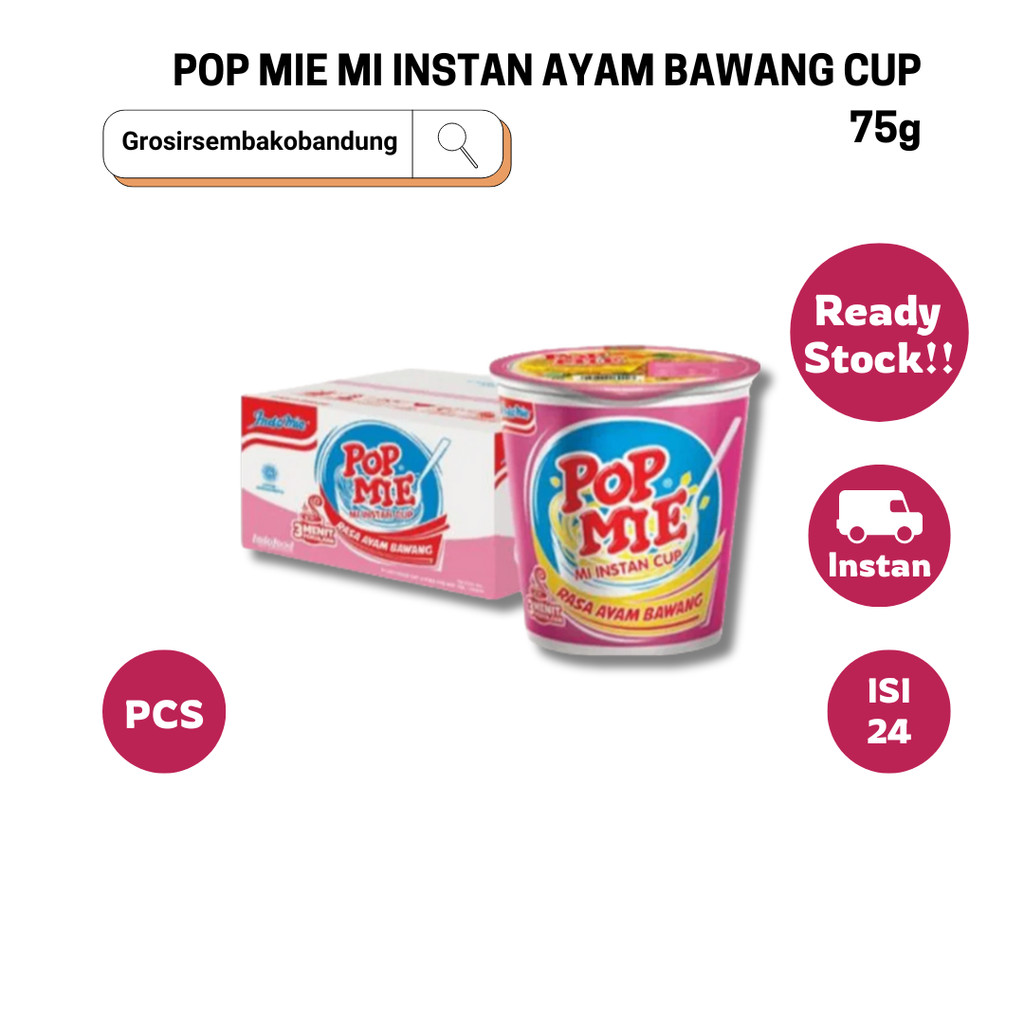 Jual POP MIE MI INSTAN AYAM BAWANG CUP 75g - 1 Dus - Kota Bandung ...