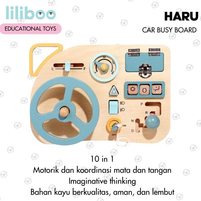 Jual hg-24 LILIBOO HARU Mainan Edukasi Anak Montessori Kayu Car Busy ...