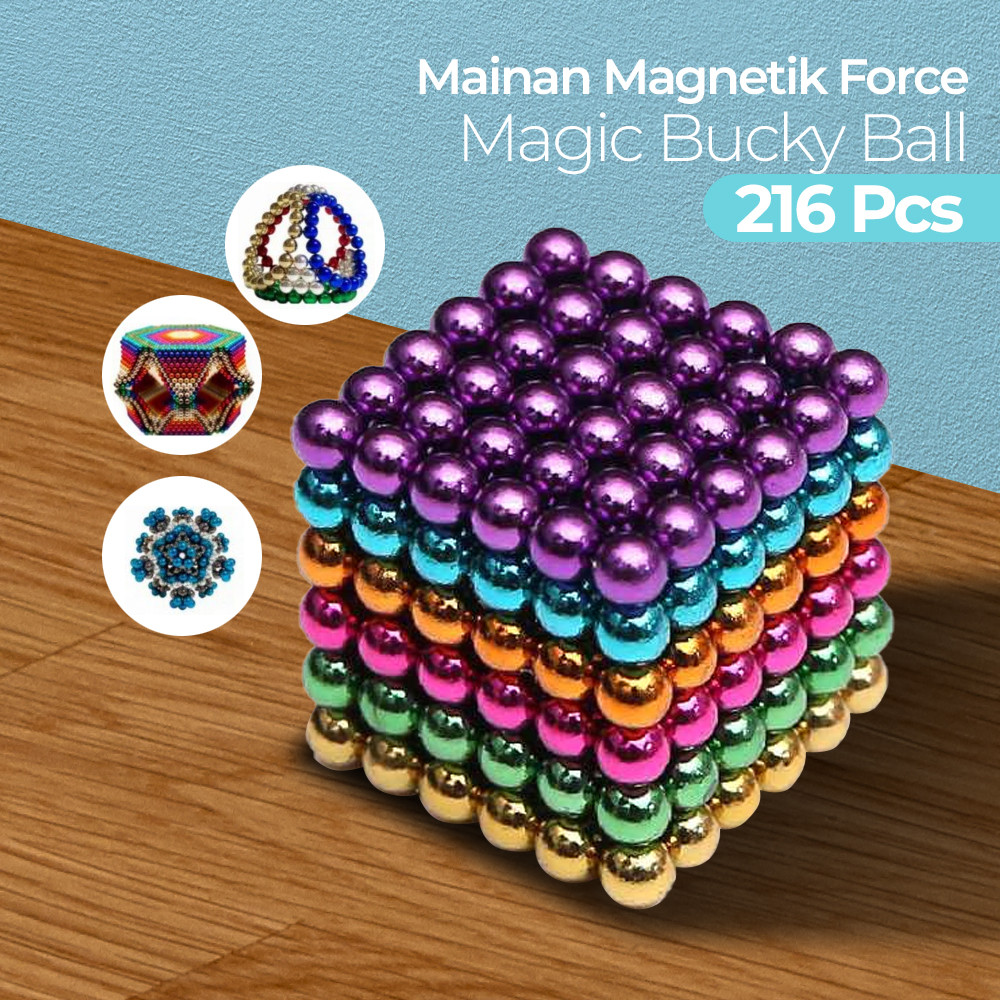Jual Mainan Magnetik Force Magic Bucky Ball Leisure Time 3mm 216PCS ...
