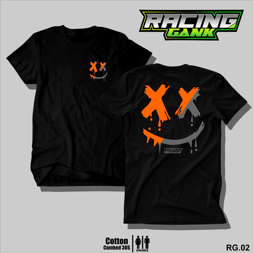 Jual KAOS EMOT SMILE KAOS RACING FREE STICKER RACING GANK | Shopee ...