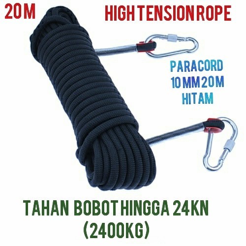 Jual Plan Tali Tambang Paracord Panjat Tebing 10Mm 20M Tahan Beban 24 Kn 2400 Kg | Shopee Indonesia