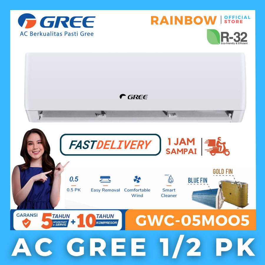 Jual AC GREE STANDART 1/2 PK GWC-05MOO5S NON INVERTER R32 | Shopee ...