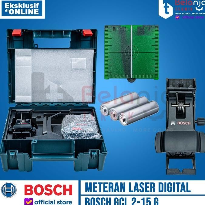 Jual Bosch Meteran Laser Waterpass Digital Gcl 2-15 G Green Laser Level ...