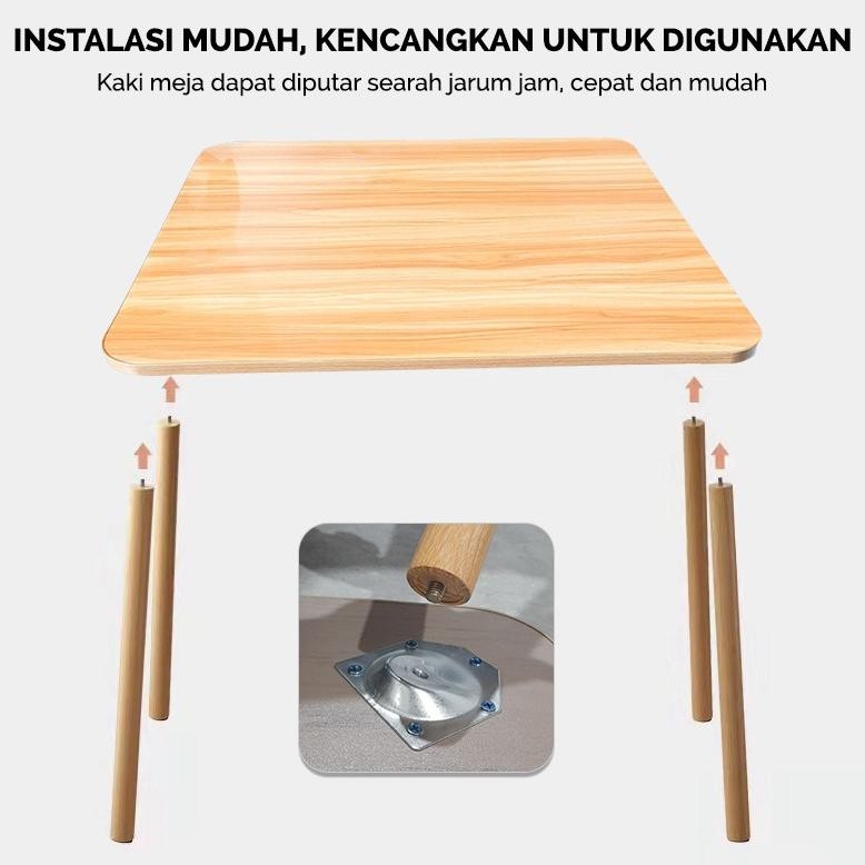 Jual Meja Kayu Persegi Meja Kopi Meja Tamu 60x60cm Meja Rakit Minimalis ...
