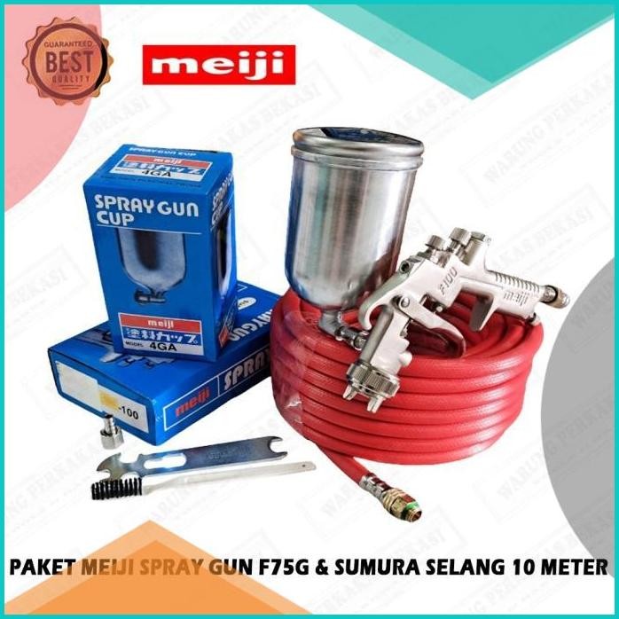 Jual MEIJI F100 G SPRAY GUN SPET SEMPROTAN CAT 400ML SET SELANG 10 M ...