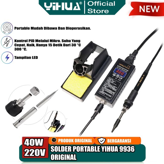 Jual YIHUA 9936 SOLDER STATION PORTABLE DIGITAL 40W SOLDERING IRON LISTRIK | Shopee Indonesia