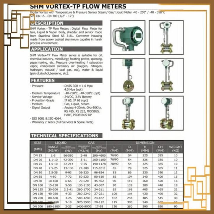 Jual [WDS] SHM VORTEX TP FLOW METER 4" INCH DN 100 TEMP 250/350 C | Shopee Indonesia