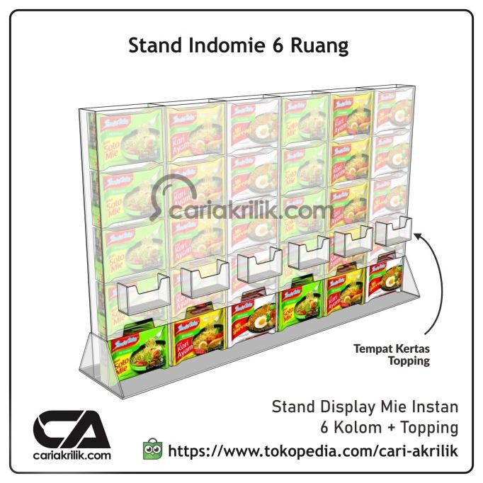 Jual NEW stand display acrylic / rack indomie / Tempat mie instan ...