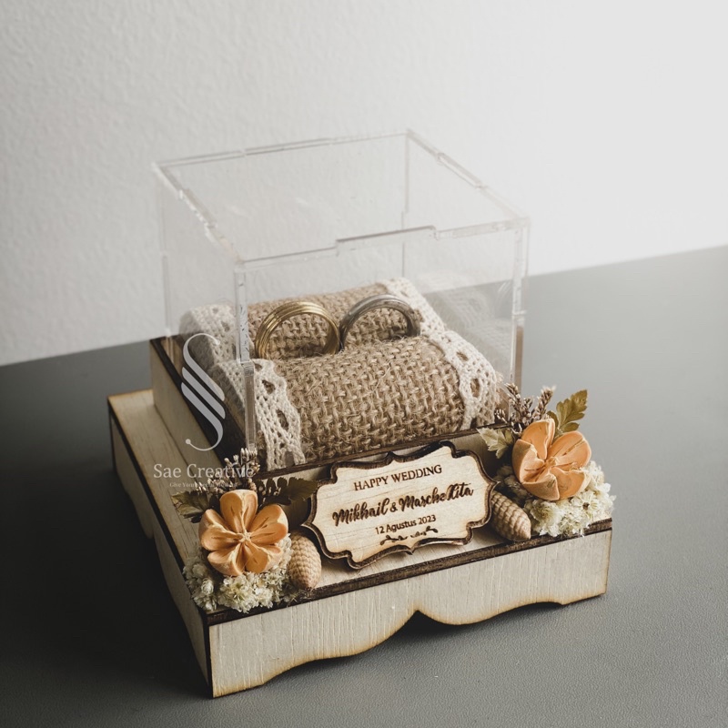 Jual (READY STOCK) kotak cincin / Box Cincin Rustic / Ring Box / Kotak Perhiasan Rustic Kayu ...