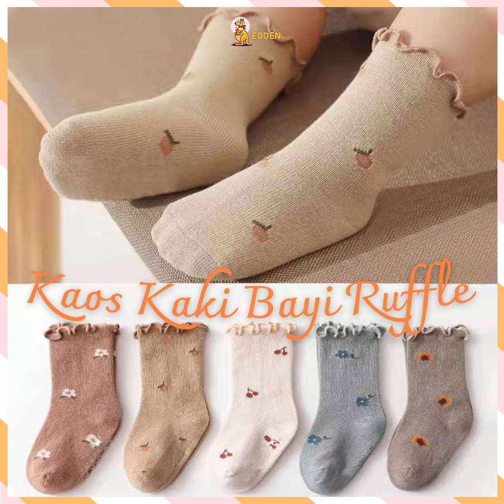 Jual Edden COD Kaos Kaki bayi anak perempuan ruffle Baby Socks kaus ...