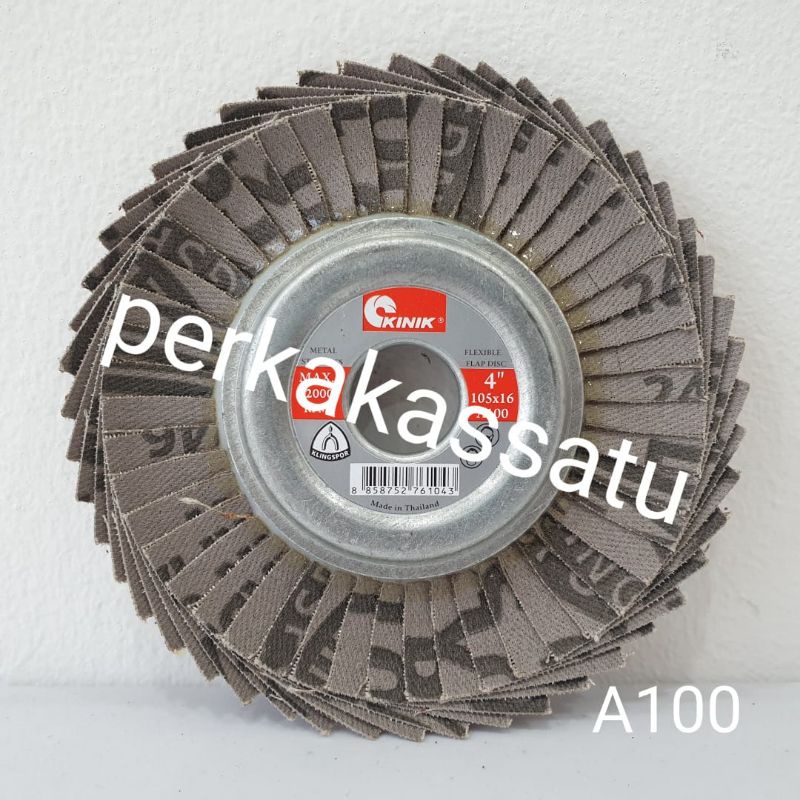 Jual FLAP DISC 4" INCH KINIK KLINGSPOR A100 AMPLAS SUSUN STAINLESS ...