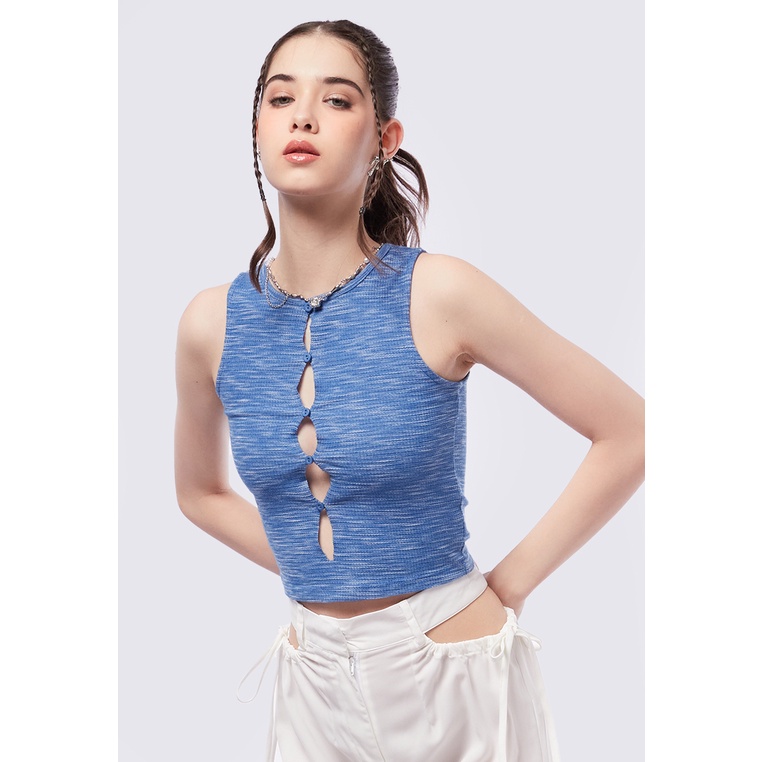 Jual Colorbox Space Dye Cut Out Button Top Multicolor Shopee Indonesia 