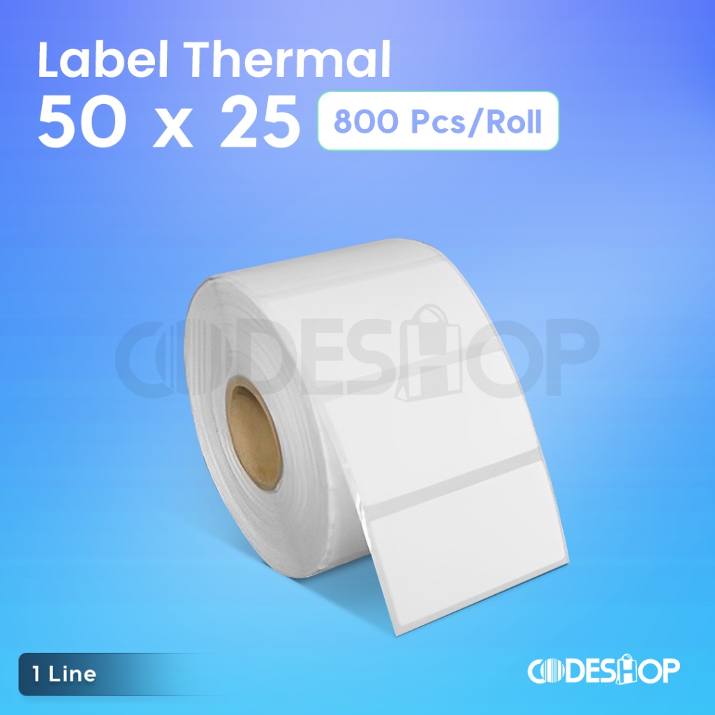 Jual Codeshop Label Direct Thermal 50 x 25 mm isi 800 Stiker Printer ...