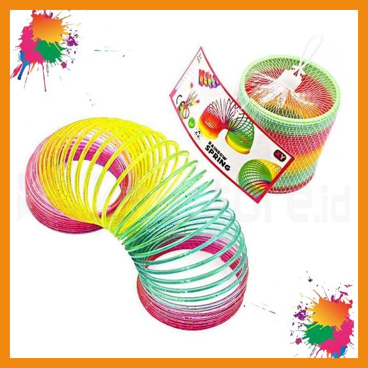 Jual var- rainbow spring mainan per pegas big size spiral klasik anak ...