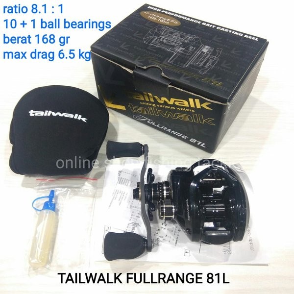 Jual Terlaris Reel Bait Cast Tailwalk Fullrange 81L Handle Kiri | Shopee Indonesia
