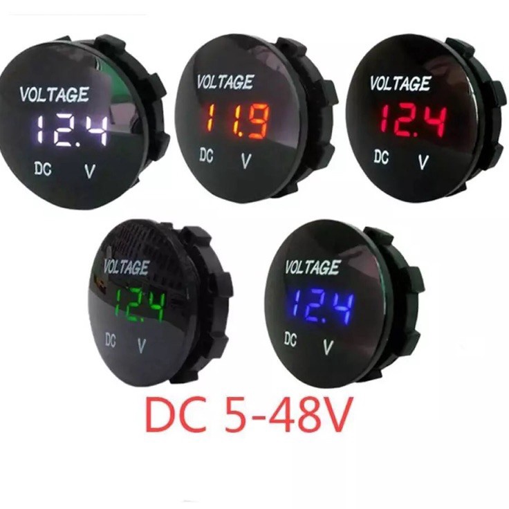 Jual Termurah Voltmeter 5V-48V D3 Tahan Air LED Meter Tegangan Baterai ...