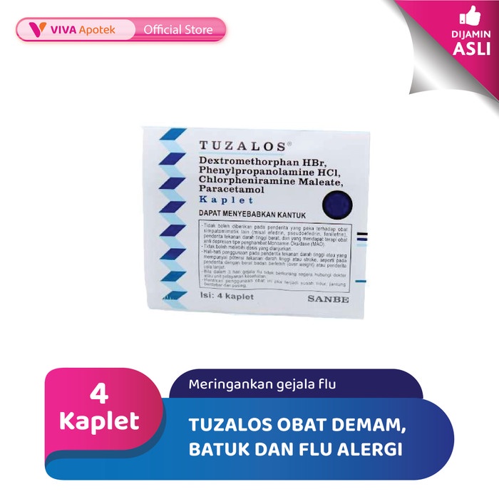 Jual Tuzalos Meringankan Flu & Batuk (4 Kaplet) | Shopee Indonesia
