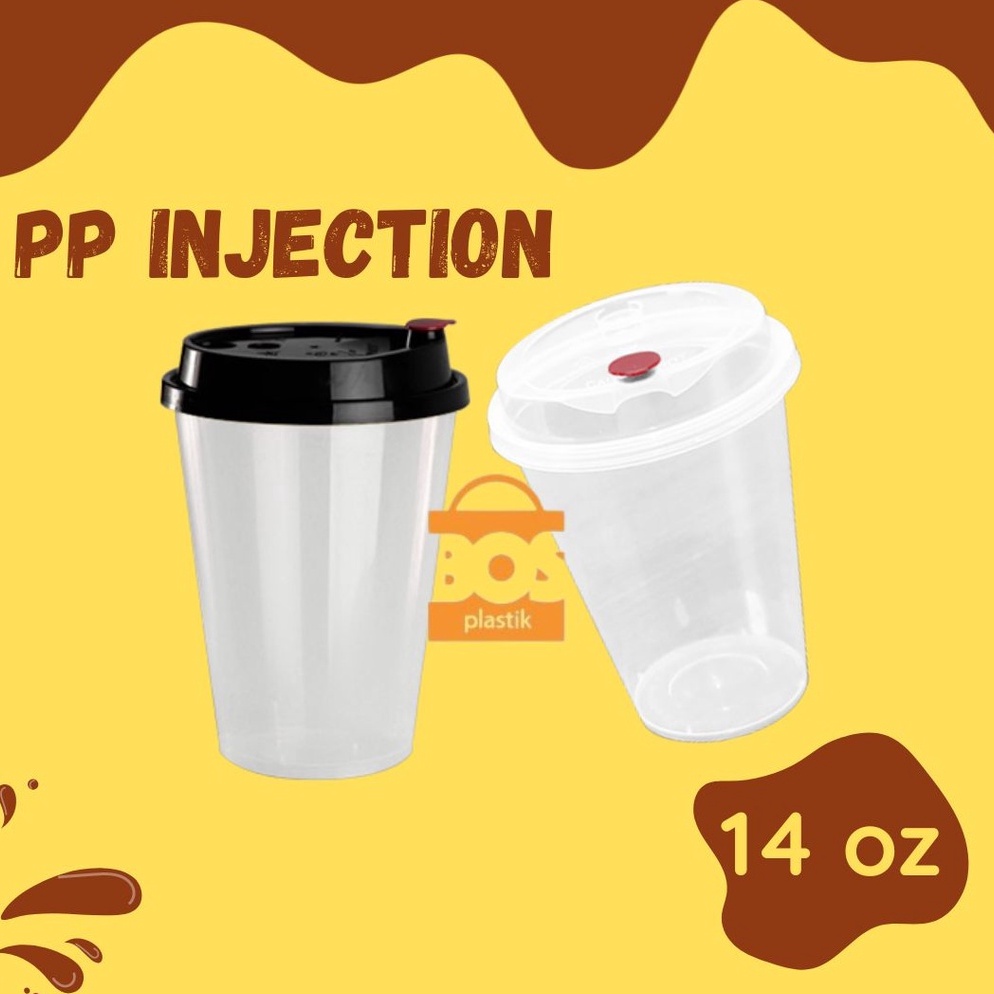 Jual STOK TERBARU CUP PP INJECTION 14 Oz 400ml PER 25 PCS | Shopee Indonesia