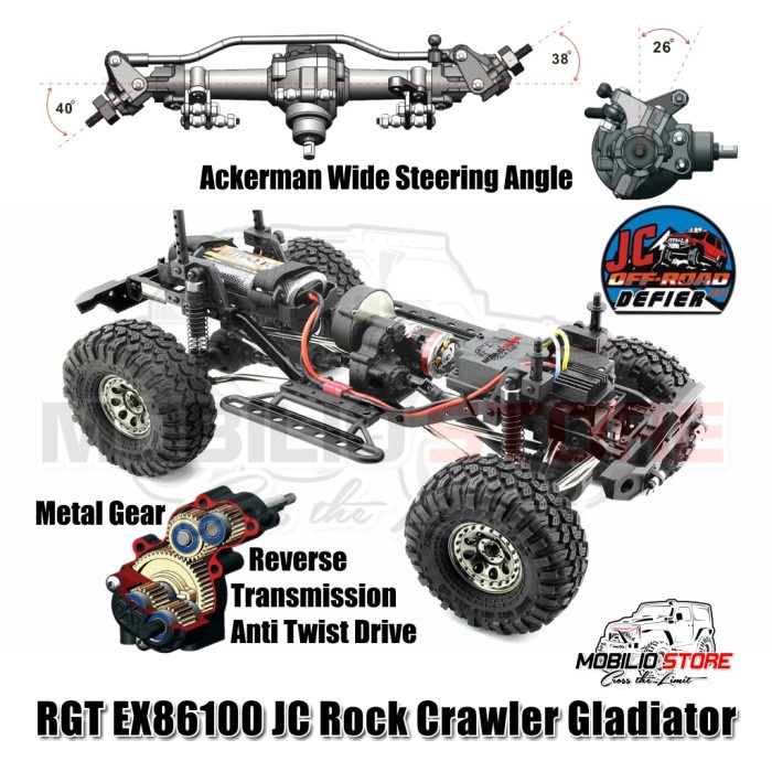 Jual MUST HAVE!! RC RGT EX86100 V2 JC ROCK CRAWLER CRUISER DEFIER 4X4 ...