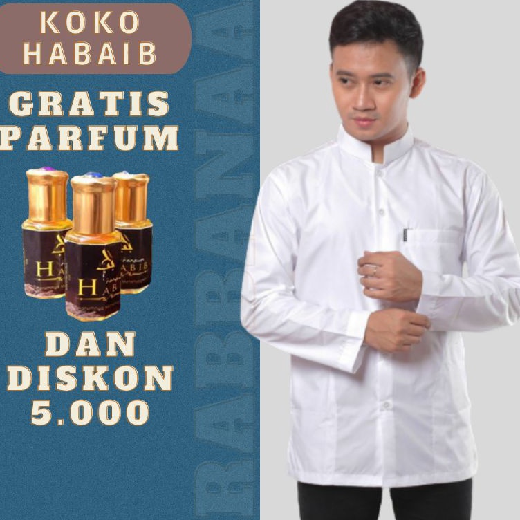 Jual Good Order1x1Wl Baju Koko Habaib Putih Polos Lengan Panjang Baju ...
