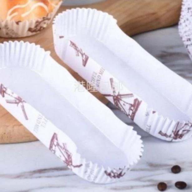 Jual favorit] Paper Cup Roti OVAL Cup Case Tatakan Kertas Roti Makanan ...