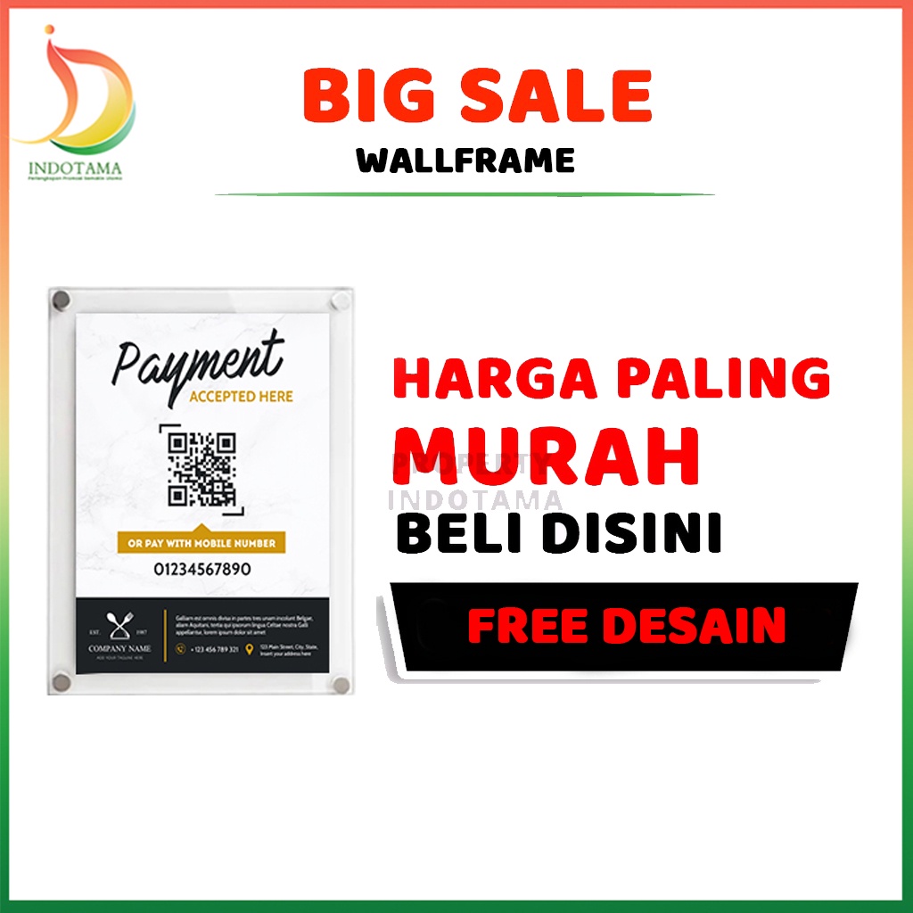 Jual Akrilik Dinding A4 / A3 2 mm Wall Frame Poster Acrylic Dinding ...