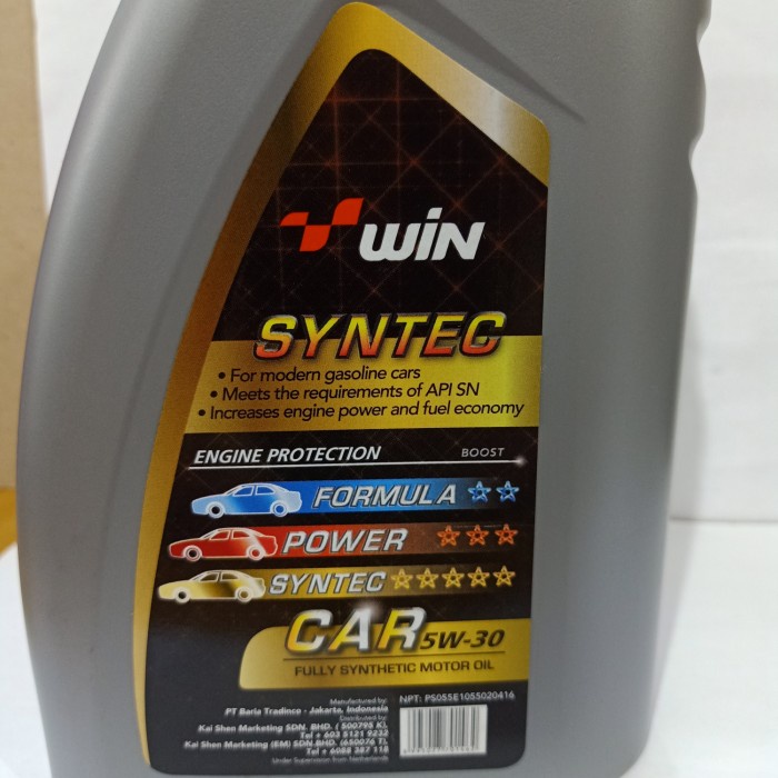Jual Oli Mesin Win Syntec Car Sae 5W30 Fully Synthetic Api SN (1L ...
