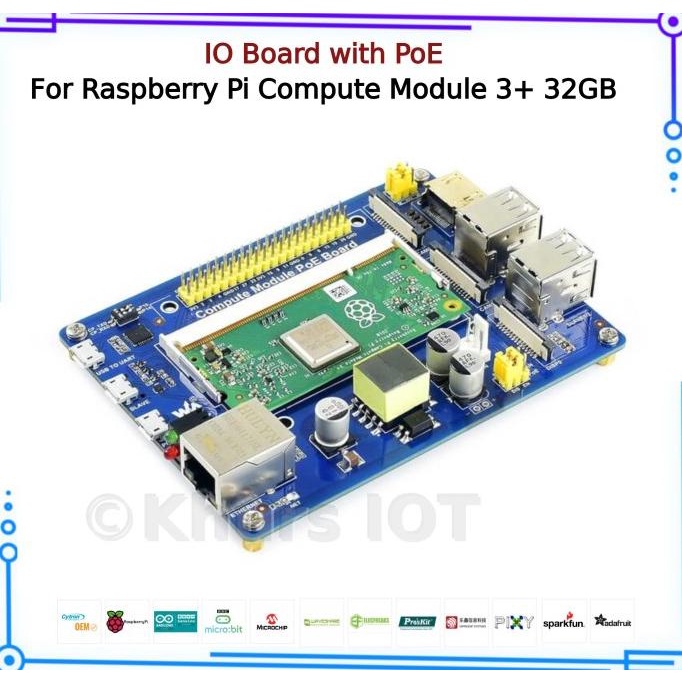 Jual Raspberry Pi Compute Module CM 3+ 32GB With IO Board with PoE ...