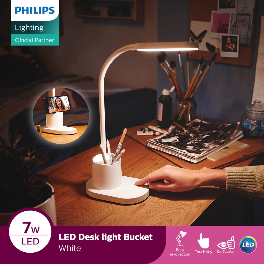 Jual Philips Lampu LED Desk Light Bucket - Rechargeable 7W White ...