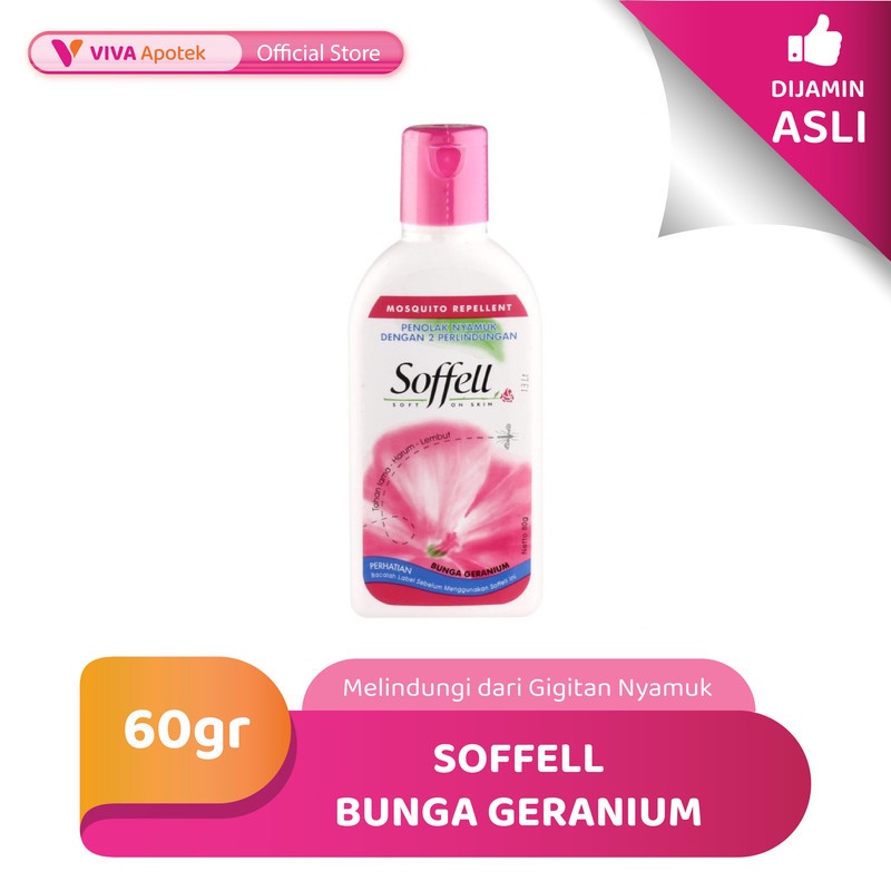 Jual Soffell Geranium Lotion untuk Mengusir Nyamuk Botol (60 Gram) | Shopee Indonesia