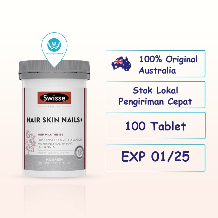 Jual SWISSE ULTIBOOST BEAUTY HAIR SKIN NAILS+ NAIL PLUS 100 TABLET ...