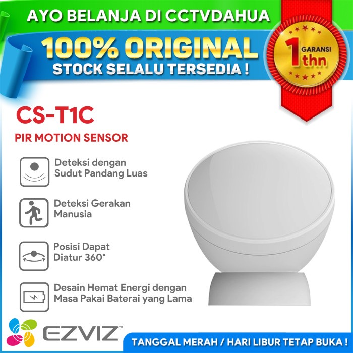 Jual Ezviz T1C Pir Human Motion Mini Sensor Peel And Stick Installation ...
