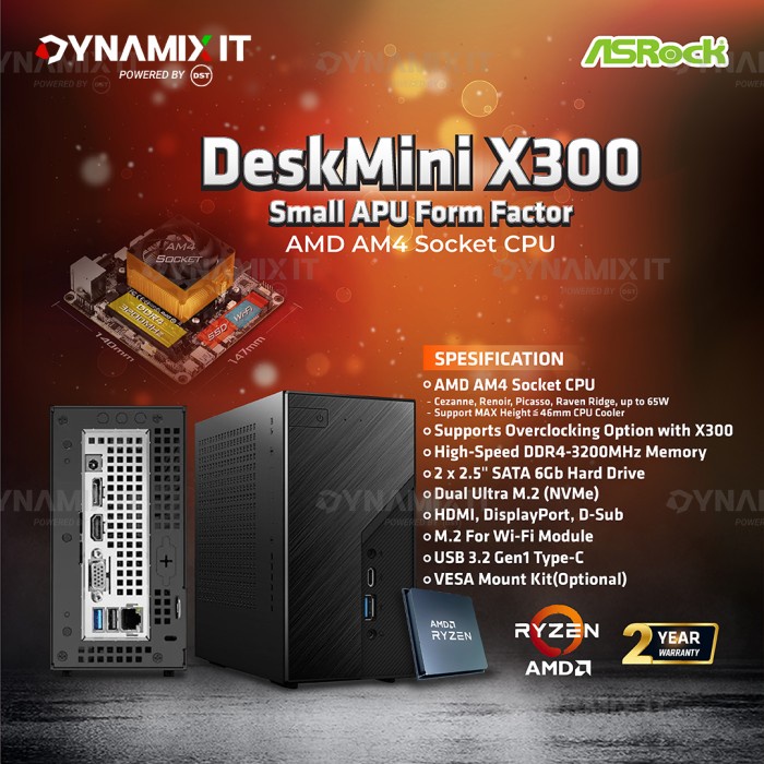 Jual Terlaris Asrock Deskmini X300 Mini Pc + Amd Ryzen 5 Pro 4650G ...