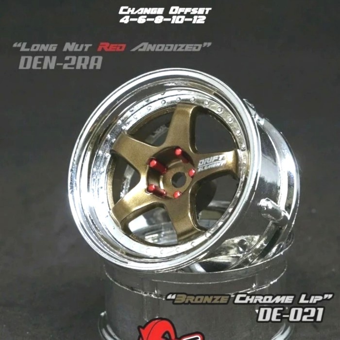Jual PROMO!!! VELG DRIFT RC 1/10 OFFSET 4-6-8-10-12 BRONZE RING CROME ...