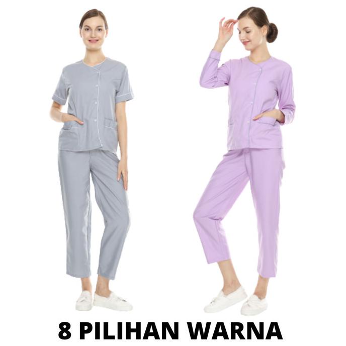 Jual Baju seragam suster l. panjang dan pendek 8 pilihan warna (piyama ...