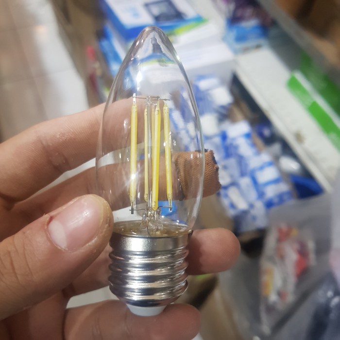 Jual lampu led candle lilin filament 4 watt putih e27 220v ...