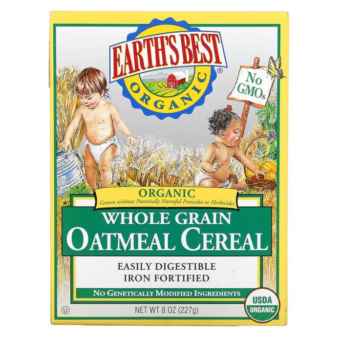 Jual Product- Earth'S Best, Organic Whole Grain Oatmeal Cereal, 8 Oz ...