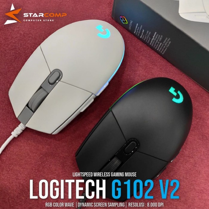 Jual Mouse Logitech G102 RGB v2 Lightsync G 102 Black/White | Shopee Indonesia