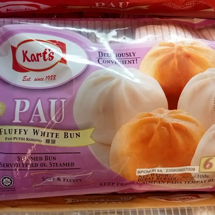 Jual >>>>>] KART'S PAU PLAIN WHITE BIN 6 pcs 300 gr fluffy white bun ...