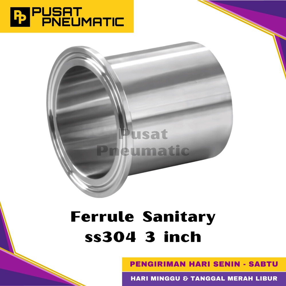 Jual 3" Ferrule Sanitary Foodgrade Stainless Steel 304 3 inch | Shopee ...