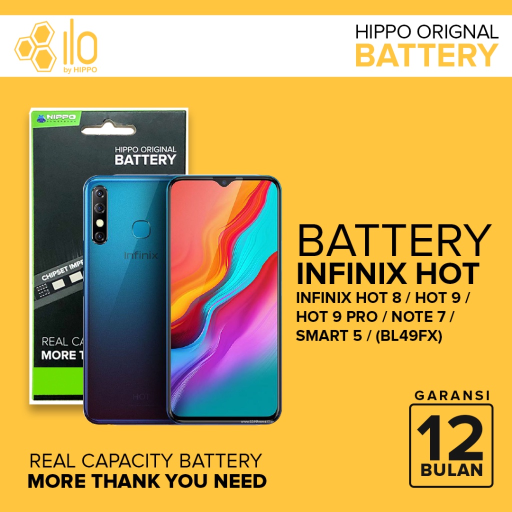 Jual Hippo Baterai INFINIX BL-49FX 5000mAh HOT 8 / HOT 8 PRO HOT 9 ...