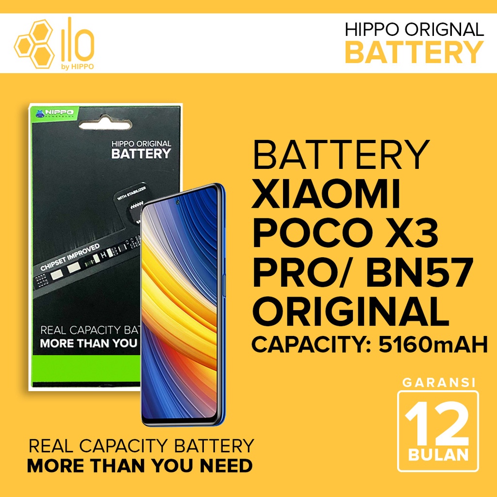 Jual Hippo Baterai Baterry 100% ORI Baterai Xiaomi Poco X3 Pro / BN57 ...